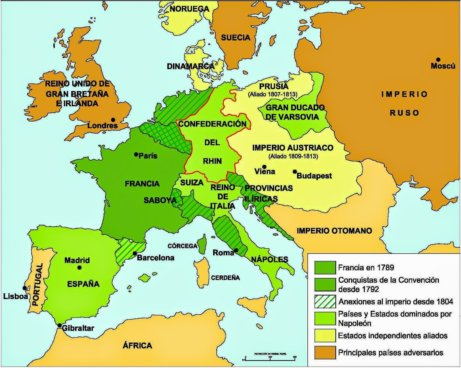 Imperio Napoleon Bonaparte Mapa